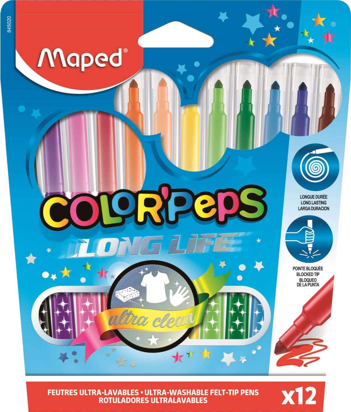Maped Color’ Peps Long Life – Pack de 12 rotuladores – Papelería ...