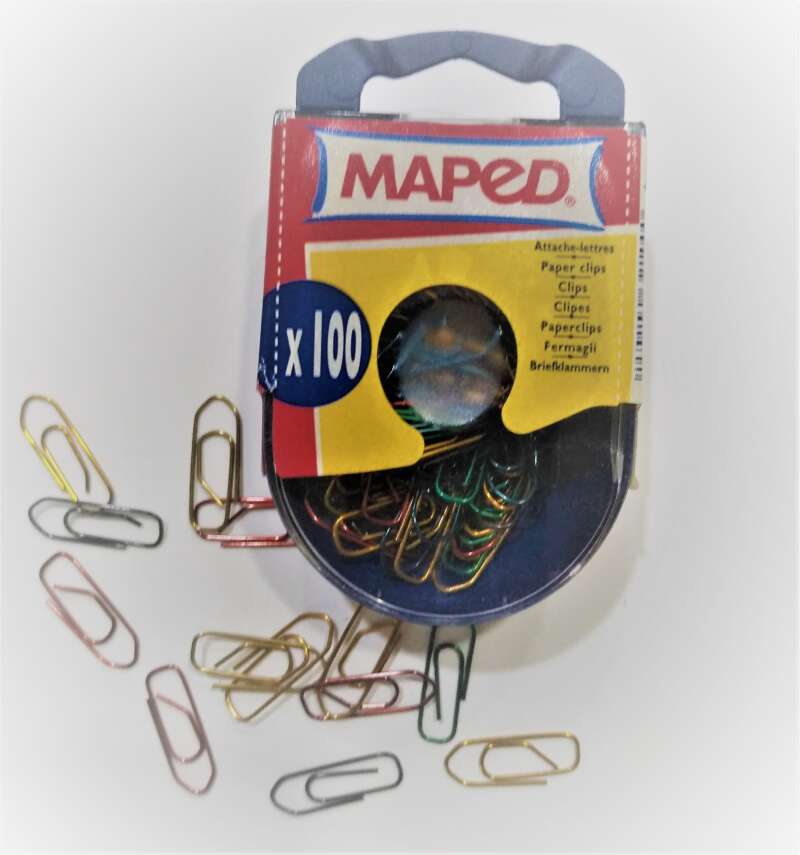 Clips Metalizados MAPED Caja 100uds – Papelería Técnica Sevilla