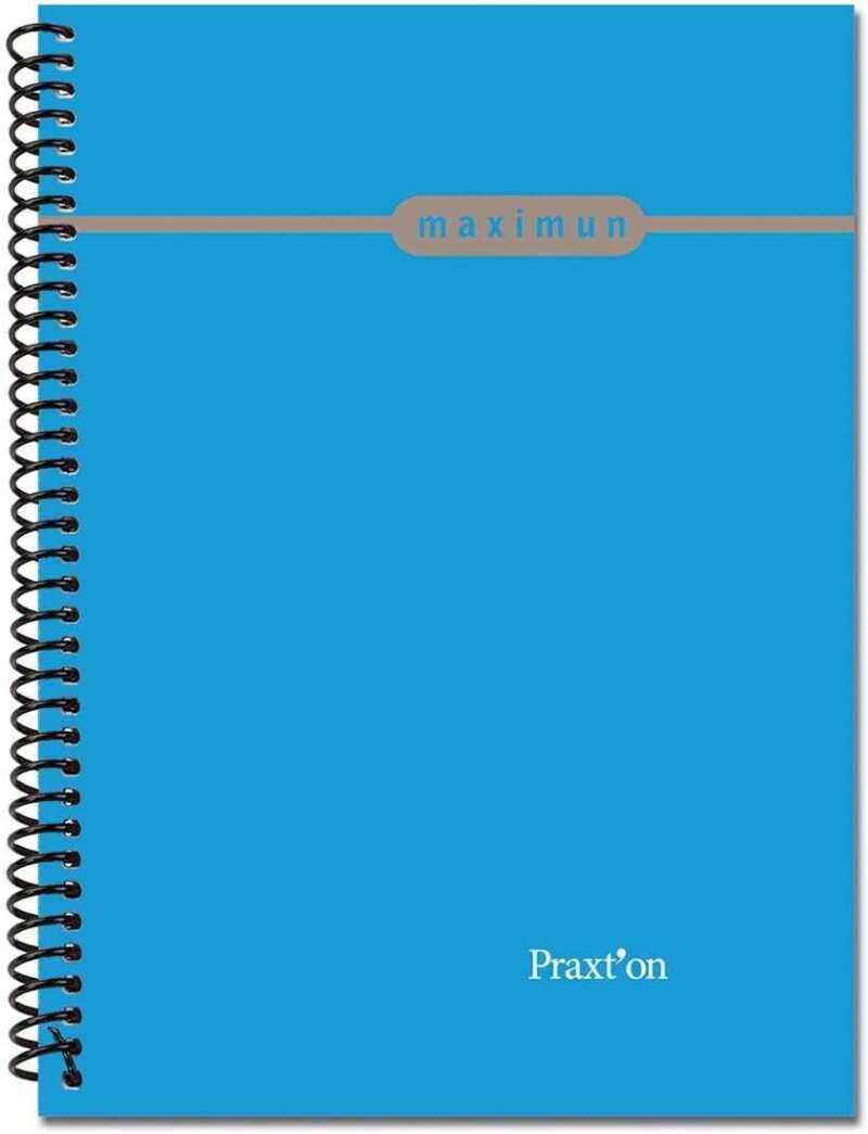 Cuaderno Espiral Praxton Maximun, (A-5)160H Cuadros 5 mm. Tapa Dura ...